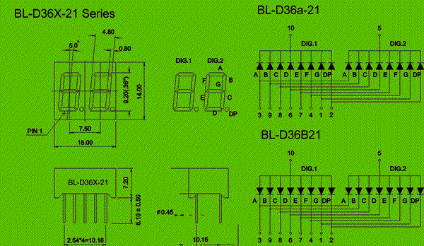 036 Inch Dual Digit Seven Segment Led Display Led Diode And Led Display